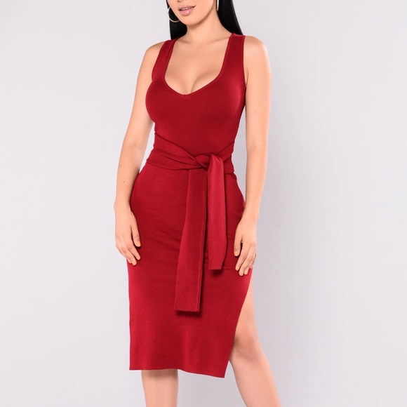 Fashion Nova | Dresses | Loving My Style Split Red Dress | Poshmark
